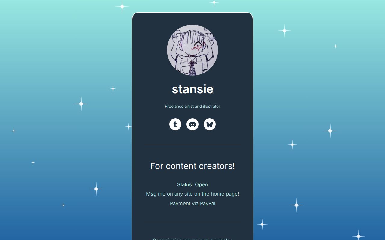 stansie's creator comms!